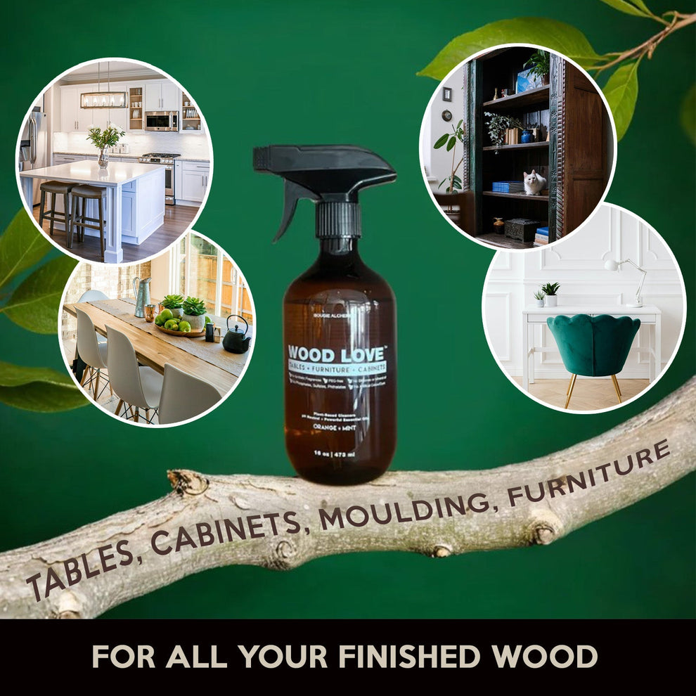 Wood Love Plant-Based Cleaner for Finished Wood Tables, Furniture, Cab ...